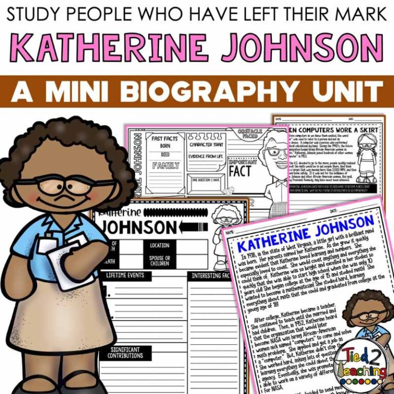 Katherine Johnson Biography Unit Pack Reading Passages Graphic ...