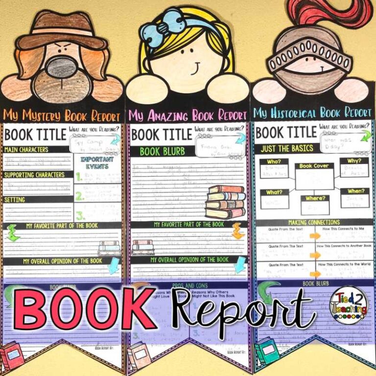 Fiction Nonfiction Book Report Pennant Templates for Student Book ...