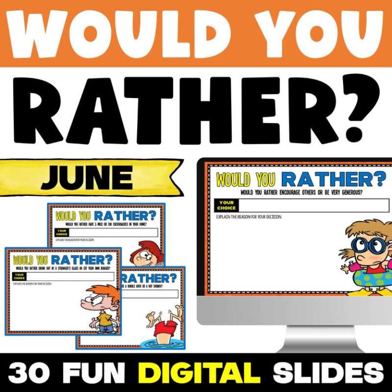 June Summer Would You Rather Questions Opinion Writing Prompts Google ...