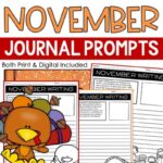 November Writing Prompts with Thanksgiving Writing Activities and ...