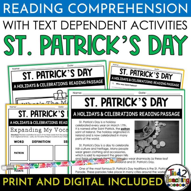 St. Patrick's Day Day Nonfiction Reading Comprehension Passage and ...