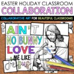 Easter Collaborative Poster Team Bulletin Board Christian Coloring ...