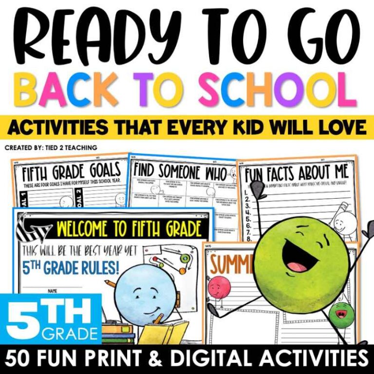5th Grade Back to School Activities Pack and First Week of School ...