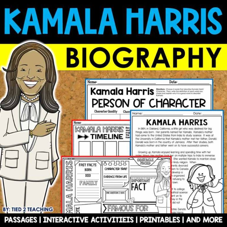 Kamala Harris Biography Pack Reading Passages Black History Month ...