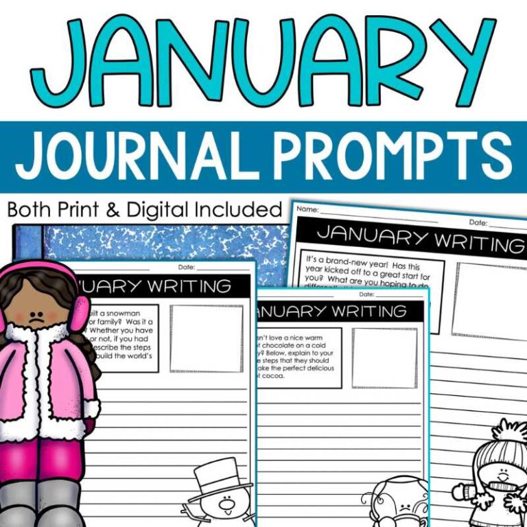 January Writing Prompts Winter Writing Activities and Journal Prompts ...