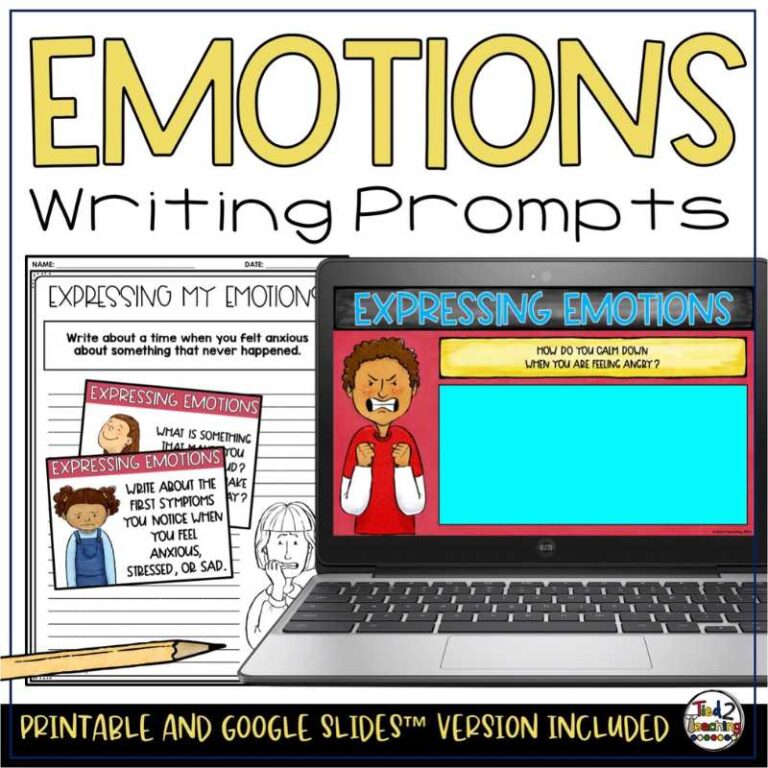 Social Emotional Learning SEL Managing Emotions Writing Prompts - Tied ...