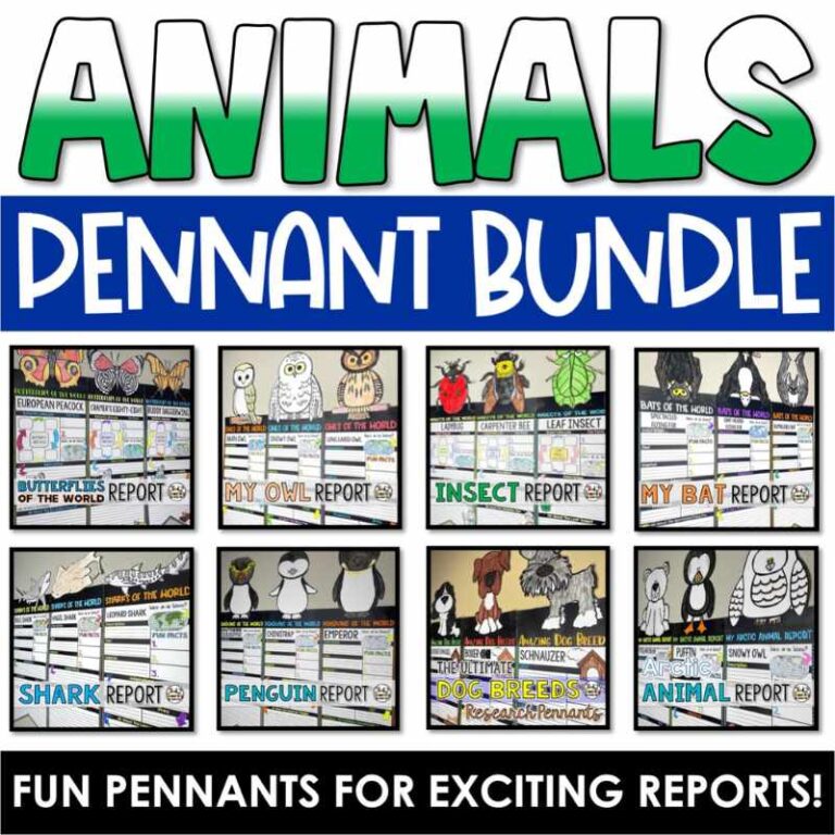Animal Report Pennants Informational Writing Animal Research Bundle ...