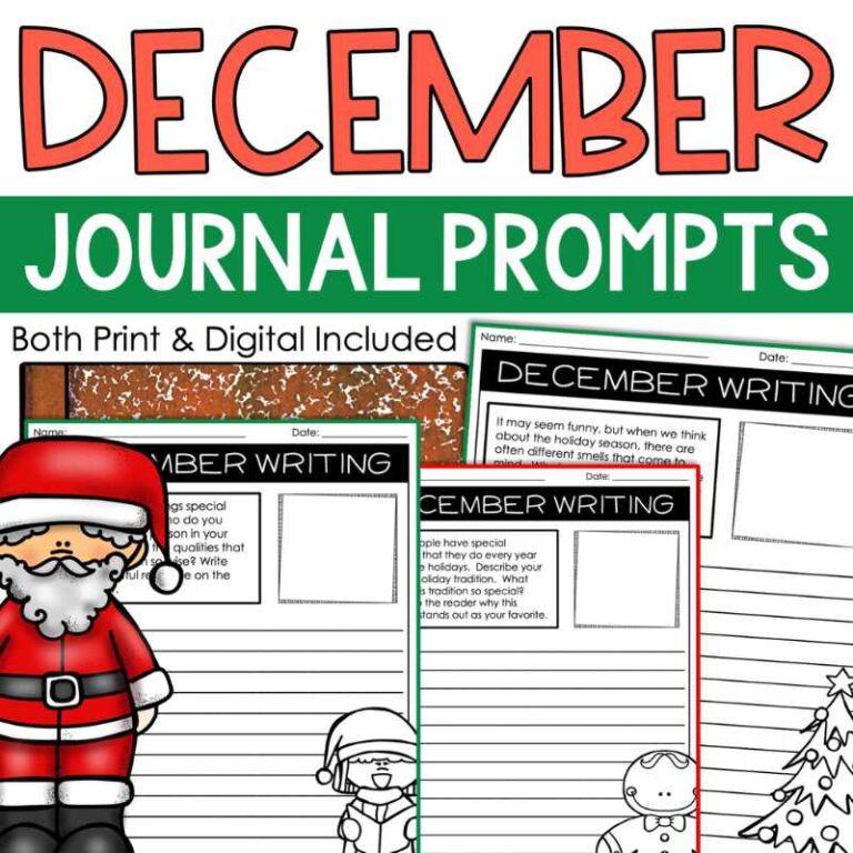 December Writing Prompts with Christmas Writing Activities - Tied 2 ...