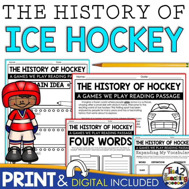 Ice Hockey Winter Sports Day Pack Reading Comprehension Passage and ...