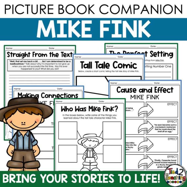 Mike Fink Book Companion with Book Review Pennant Tall Tales Activities ...