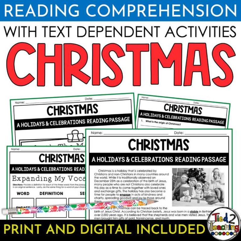 Christmas Nonfiction Reading Comprehension Passage and Questions ...
