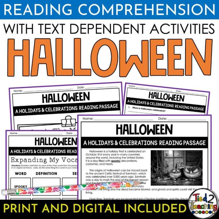 Halloween Nonfiction Reading Comprehension Passage and Questions ...