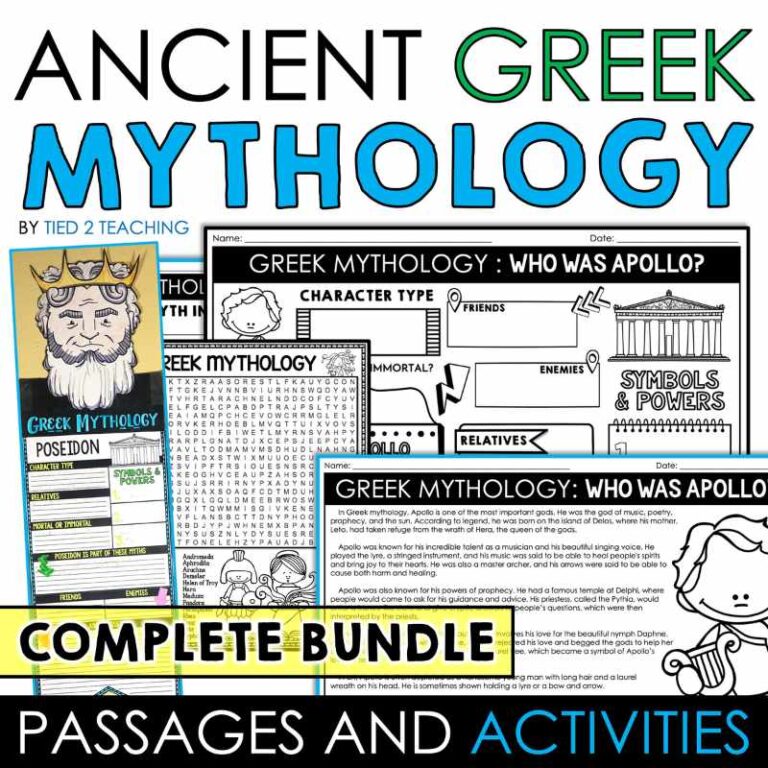 Greek Mythology Unit Bundle with Reading Comprehension Passages and ...
