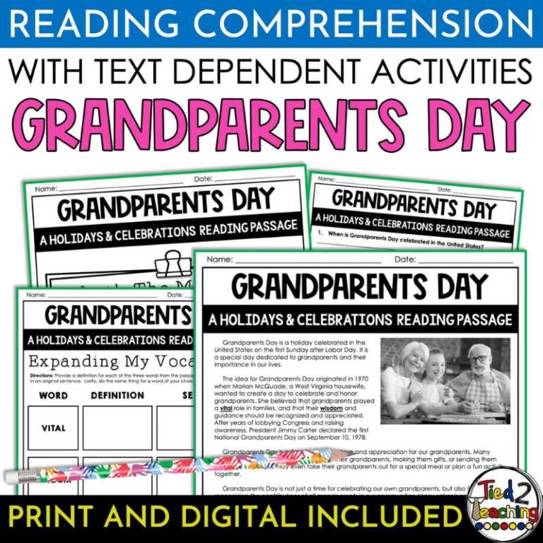 Grandparents Day Nonfiction Reading Comprehension Passage and Questions ...