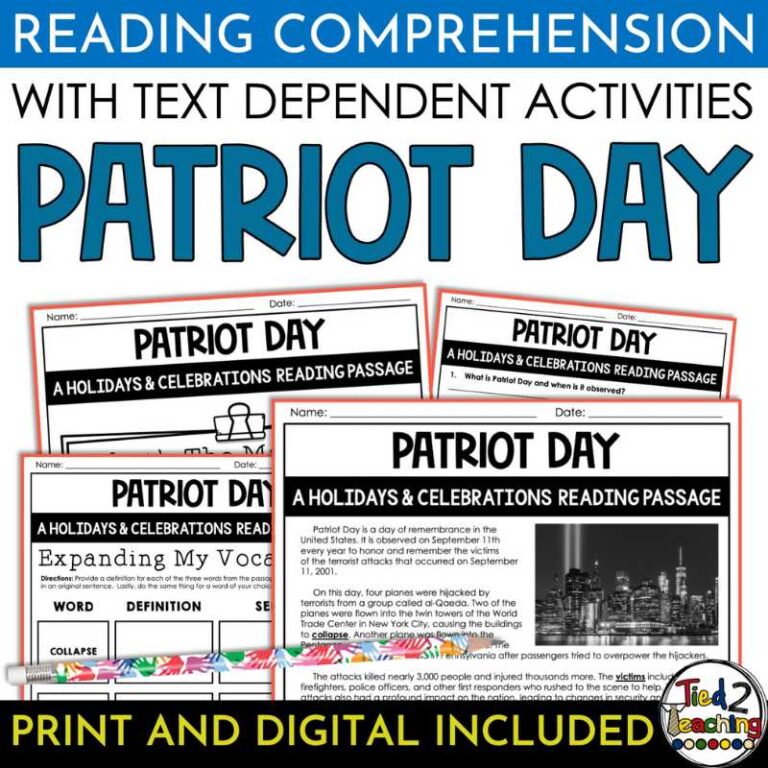 Patriot Day September 11 Nonfiction Reading Comprehension Passage and ...