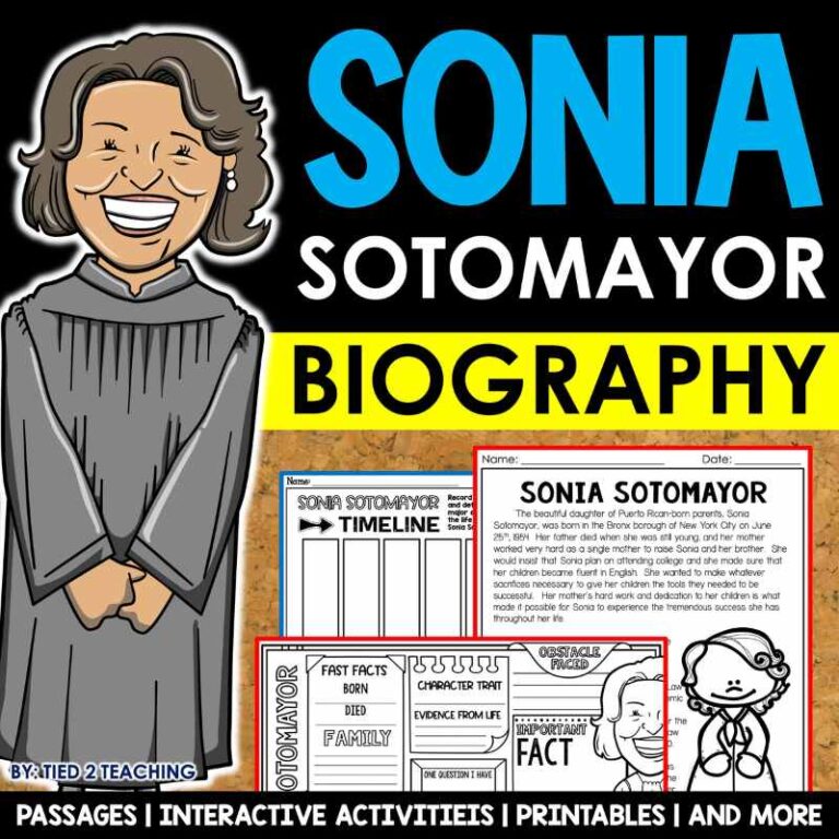 Sonia Sotomayor Biography Unit Lesson Women's History Month Activities ...