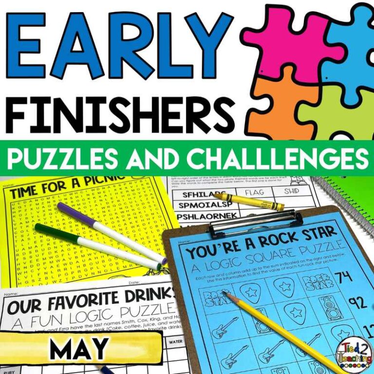 May Spring Early Finishers Puzzles Challenges and Word Search Packet ...