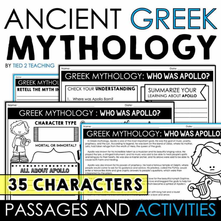 Greek Mythology Reading Comprehension Passages & Activities Greek gods ...