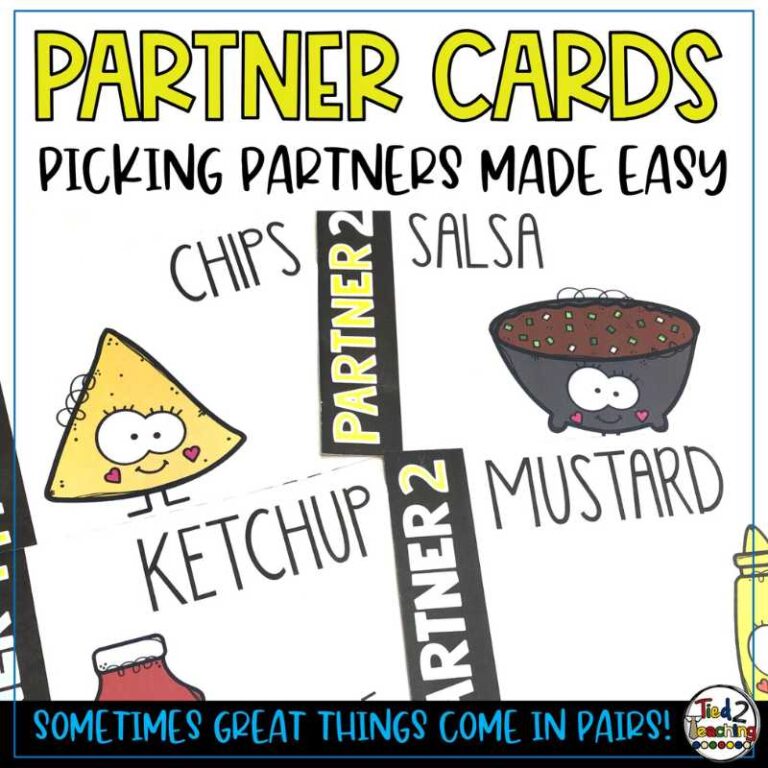 Partner Pairing Cards Classroom Find a Partner Pairing Student Grouping ...
