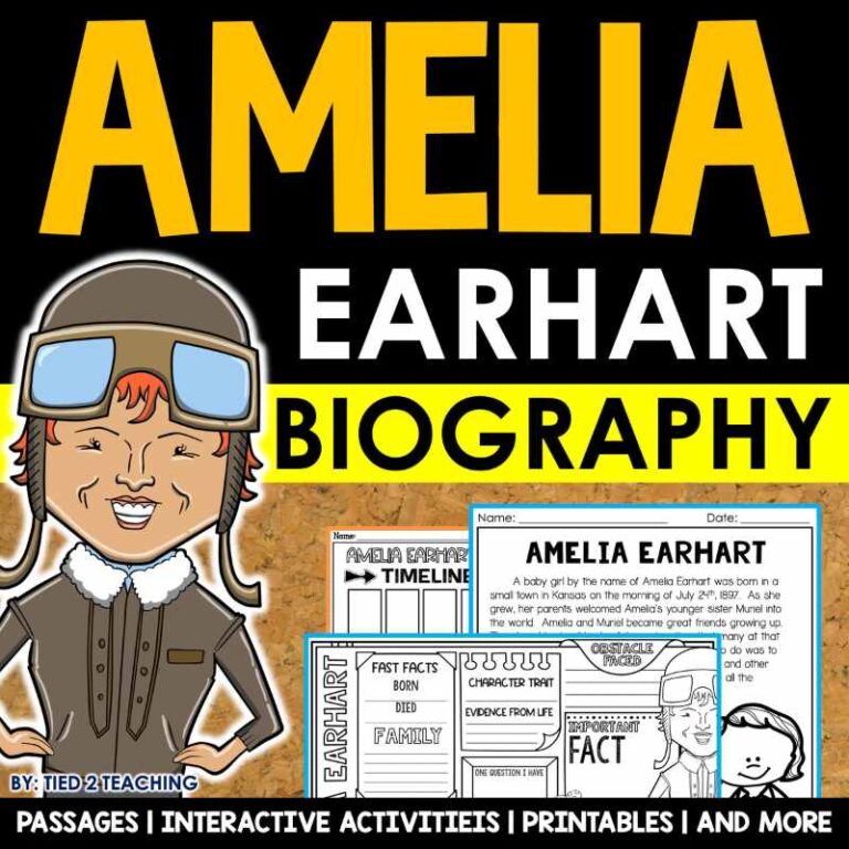 Who Was Amelia Earhart Mini Biography Unit with Fun Activities