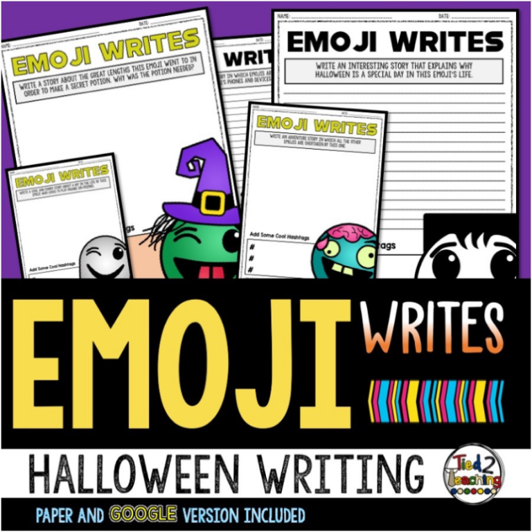 Halloween Writing Activity Emoji Writes - Tied 2 Teaching
