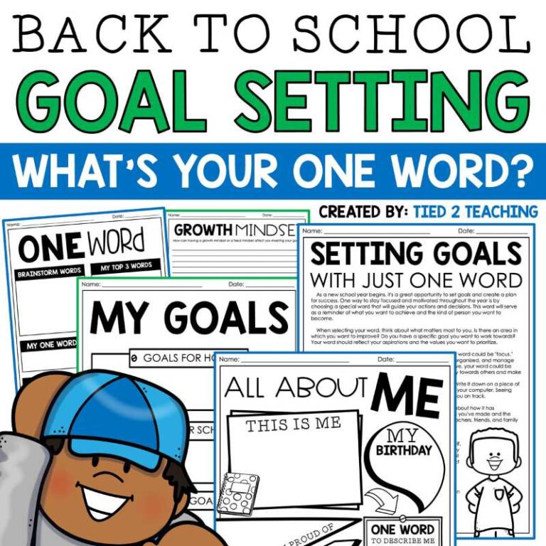 Back to School Goal Setting Activities Students Worksheets First Day of ...