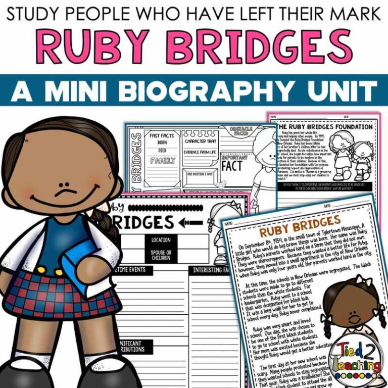Ruby Bridges Biography Unit Pack Lesson Black History Month Activities ...