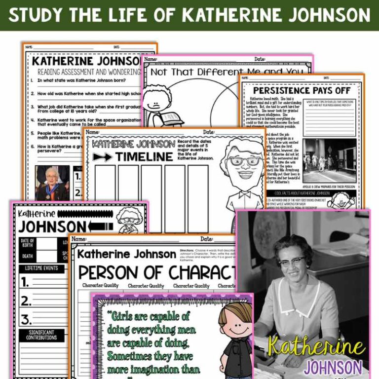 Katherine Johnson Biography Unit Pack Reading Passages Graphic ...