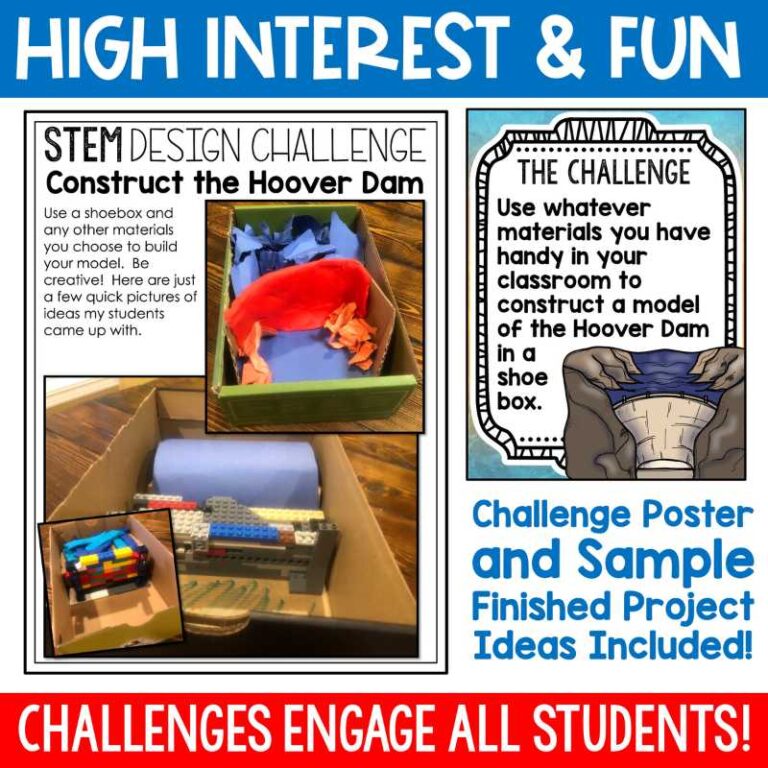 Hoover Dam STEM Challenge STEM Across America with Close Reading - Tied ...