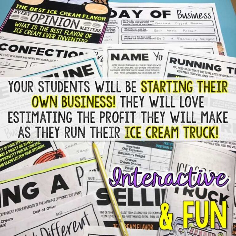 Run an Ice Cream Truck Project Based Learning PBL Design Activity Math ...
