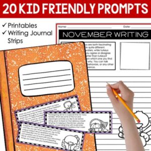 November Writing Prompts with Thanksgiving Writing Activities and ...