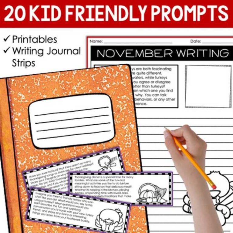 November Writing Prompts with Thanksgiving Writing Activities and ...