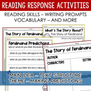 Ferdinand the Bull The Story of Ferdinand Book Companion Activities ...