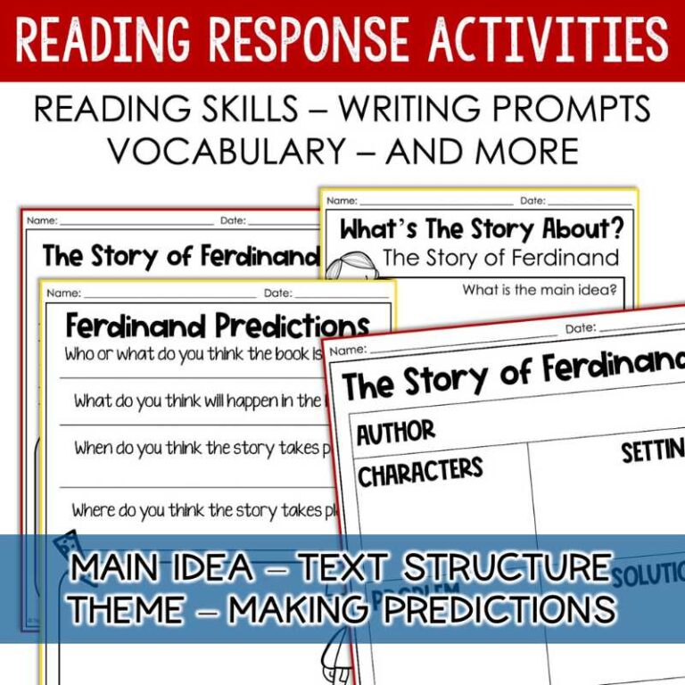 Ferdinand the Bull The Story of Ferdinand Book Companion Activities ...