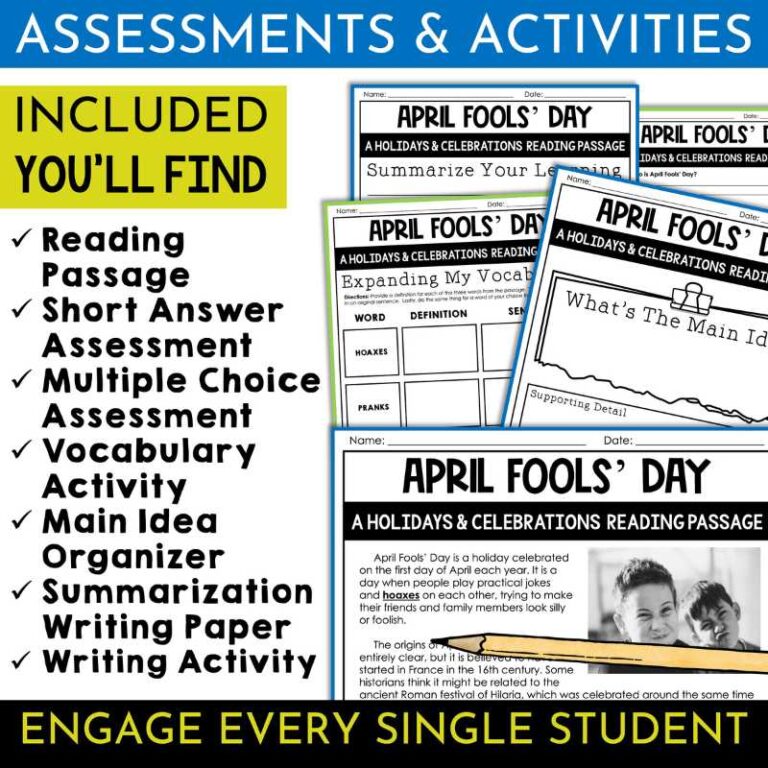 April Fools' Day Nonfiction Reading Comprehension Passage and Questions ...