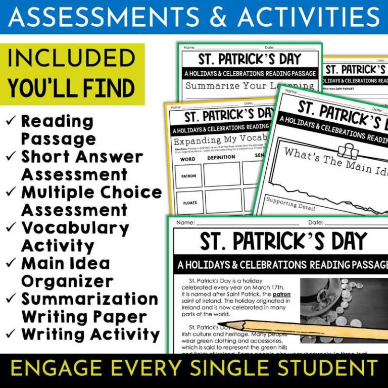 St. Patrick's Day Day Nonfiction Reading Comprehension Passage and ...