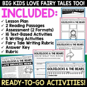 Goldilocks and the Three Bears Elements of a Fairy Tale Reading ...