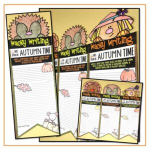 Fall Narrative Writing Pennant Banners - Tied 2 Teaching