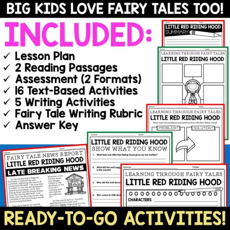 Little Red Riding Hood Elements of a Fairy Tale Reading Passages ...