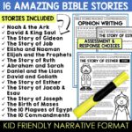 Bible Stories Reading Passages and Questions Graphic Organizers ...