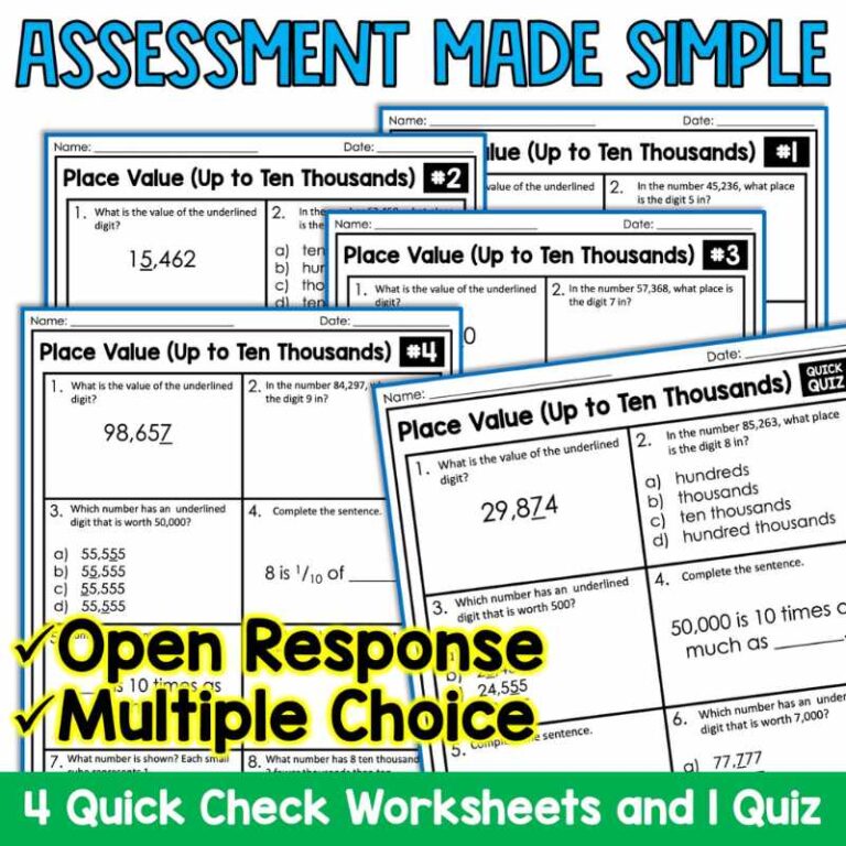 Place Value to Ten Thousands 10000 Place Value Morning Work Homework ...