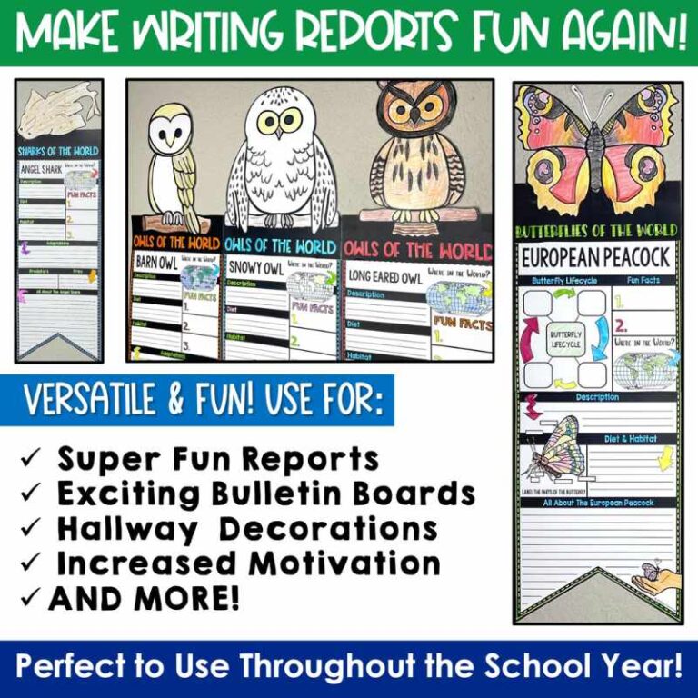 Animal Report Pennants Informational Writing Animal Research Bundle ...