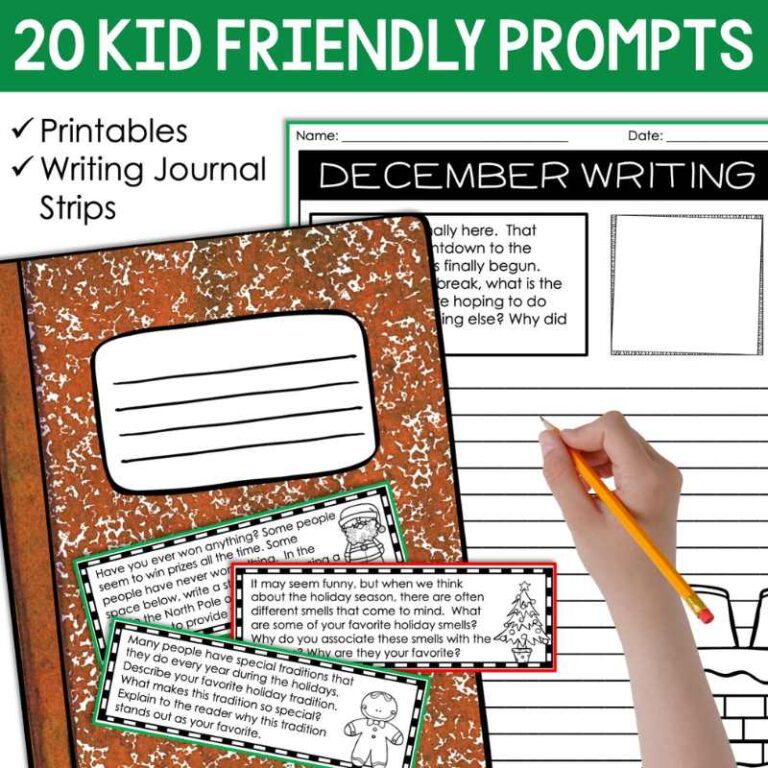 December Writing Prompts with Christmas Writing Activities - Tied 2 ...