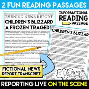 Children's Blizzard Passage Summarize Nonfiction Writing Graphic ...