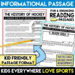Ice Hockey Winter Sports Day Pack Reading Comprehension Passage and ...