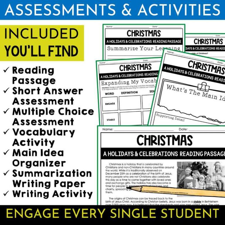 Christmas Nonfiction Reading Comprehension Passage and Questions ...