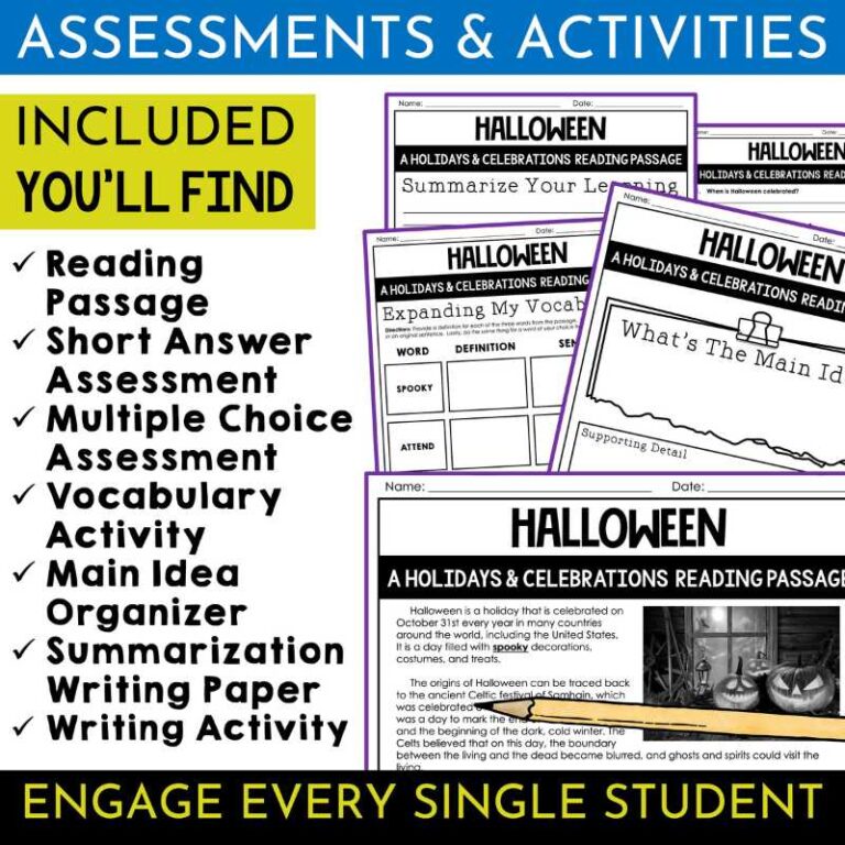 Halloween Nonfiction Reading Comprehension Passage and Questions ...