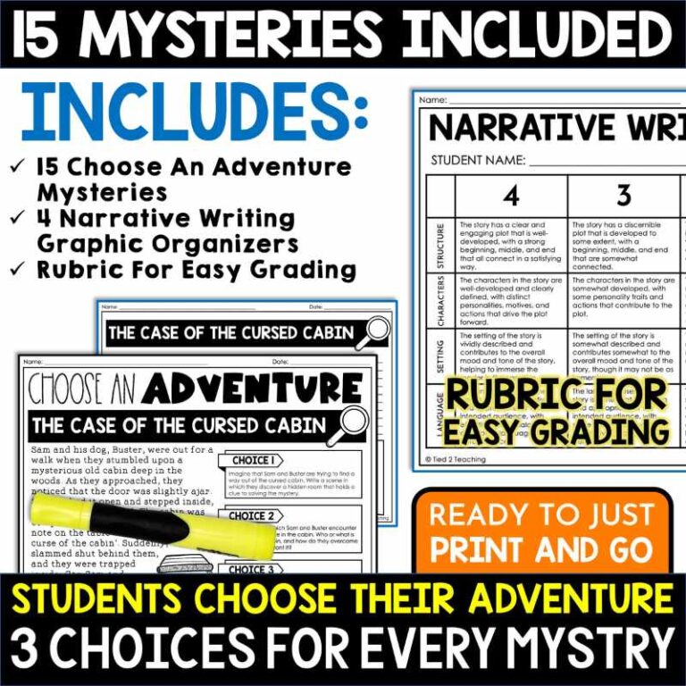 Choose An Adventure Narrative Mystery Stories Graphic Organizer Reading ...