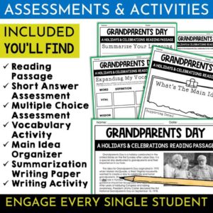 Grandparents Day Nonfiction Reading Comprehension Passage and Questions ...