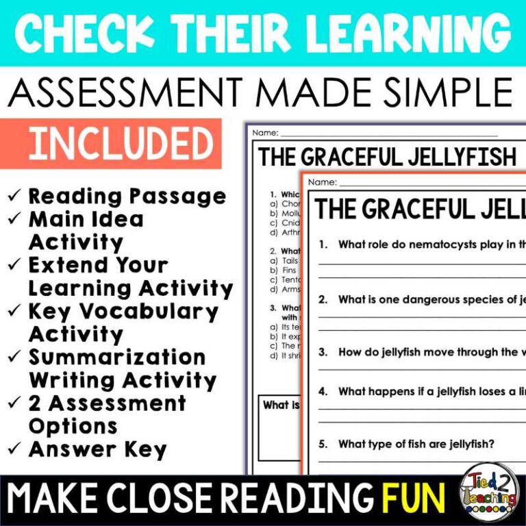 Jellyfish Ocean Animal Reading Passage Marine Animal Science Research ...